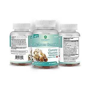 Best Earth Naturals Mushroom Gummy Vitamins Raspberry Flavor with Lion's Mane, Reishi, Cordyceps, Chaga, Maitake, Shiitake and More, 30 Count