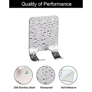 ABINLIN Razor Holder for Shower Wall 4 Pack, Stainless Steel Razor Hanger for Shower, Waterproof Self-Adhesive Towel Hooks for Bathrooms (Silver)