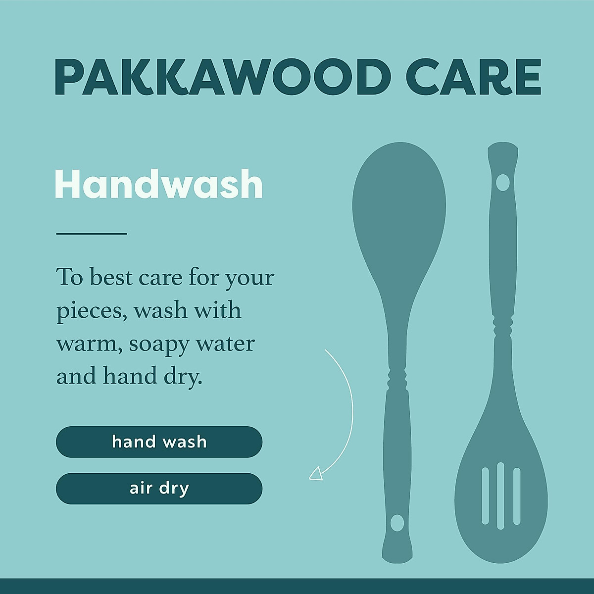 Crate Collective Pakka Wooden Spoons Set - Exotic Pakkawood Utensils for Serving & Cooking - Non-Stick Spoon, Slotted Spoon, Corner Spoon, and Spatula for All Cookware - Lightweight & Heat Resistant