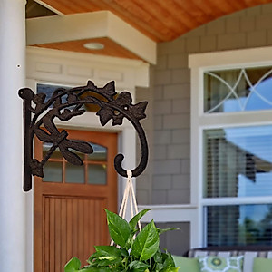 Comfy Hour Antique and Vintage Collection Cast Iron Wall Mount Dragonfly Bracket Plant Hanger