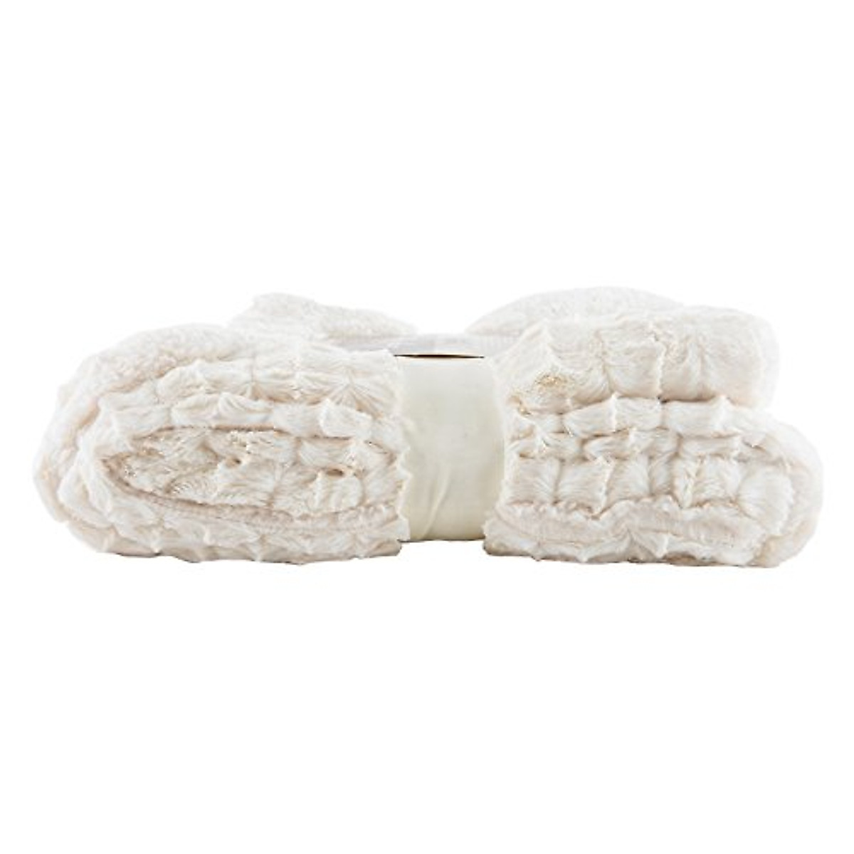 long rich Longrich Embossed Faux-Fur Reversible Sherpa, Ivory throw blanket 50 in X 60 in