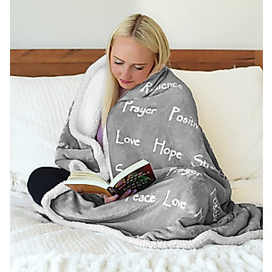 WOLF CREEK BLANKET - Compassion Blanket (Brand)- Strength Courage Super Soft Warm Hugs, Get Well Gift Blanket Plush Healing Thoughts Positive Energy Love & Hope with Fluffy Comfort (50x 65)