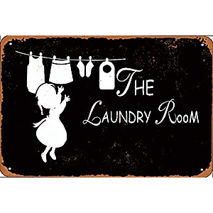 Laundry Metal Signs for Laundry Room Decor, Laundry Metal Sign,Farmhouse Vintage Decor,Modern Art Décor for Laundry Room Wall and Door,By KPSheng 8inchx12inch