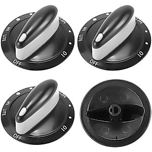 AMI PARTS 4 Pack 74011287 Gas Range Burner Knob Black Compatible with Maytag gas stove knobs AP4100044, PS2088607, 74011287(4 Pack)