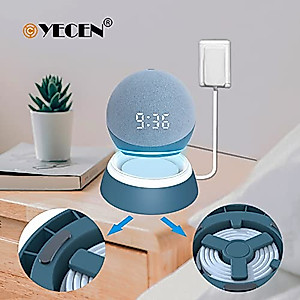 C YECEN Echo Dot 4th&5th Generation Table Stand Desktop Holder Mount for Echo Dot 4th&5th Gen, Base Bracket with Light Guide, Echo Dot Accessories with Built-in Cable Management