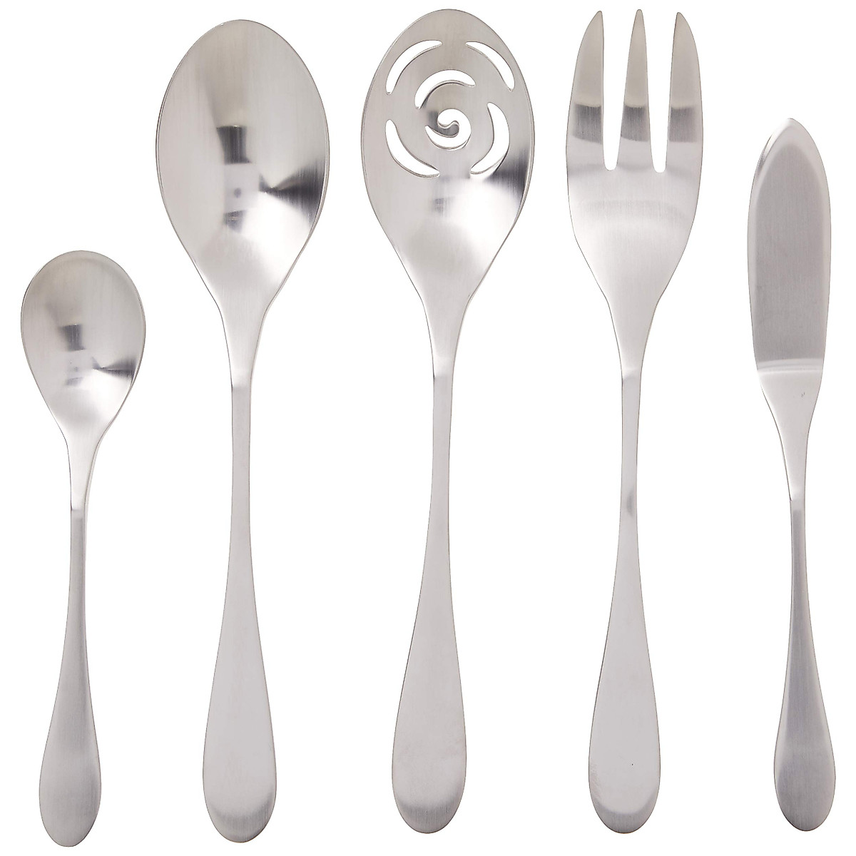 Knork Original Cutlery Utensils Flatware Set, 45 Piece (service for 8), Silver Matte