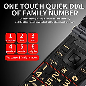 Senior Flip Phone, 2G Cell Phone with 3 Inch Double Screen, Large Buttons, LED Flashlight, Cellphone for Elderly Parents (Gold)