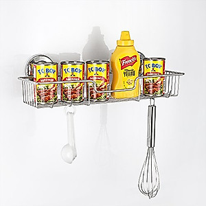 SANNO Suction Cup Shower Caddy Storage Combo Organizer, No Damage Bath Shelf Suction Cup Shower Basket,Rustproof Wire Bathroom Accessories - Rustproof Stainless Steel