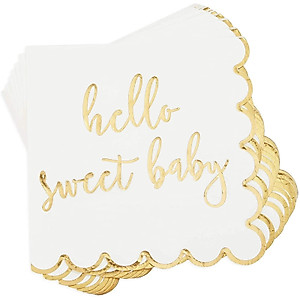 Hello Sweet Baby Shower Supplies, Dinnerware Set (144 Pieces, Serves 24)