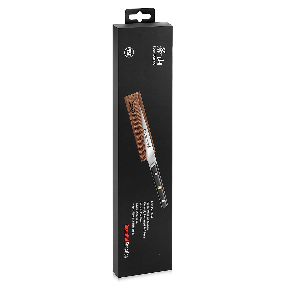 Cangshan TC Series 1021042 Swedish 14C28N Steel Forged 5-Inch Utility Knife and Wood Sheath Set