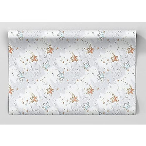 Viola Grace Shop Princess Star Printed Gift Wrapping Papers Sheet - Easter Treat Boxes | Baby Shower | Baby Girl Birthday - Gift Wrapping Paper, Pack of 3 Sheets