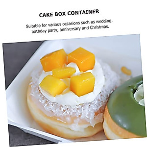 Baluue 12pcs Packaging Boxes Packing Box Clear Cake Stand Pink Containers Mini Cake Boxes Transparent Cake Box Cake Packing Box Disposable Cupcake Containers White Card Pink Dessert Box