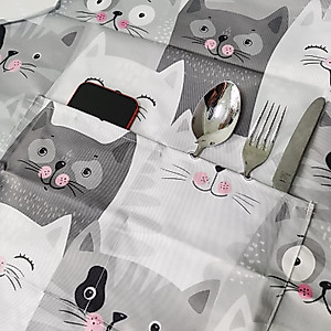 Waldeal Adjustable Cooking Kitchen Apron for Women Men Chef Cute With 2 Pockets