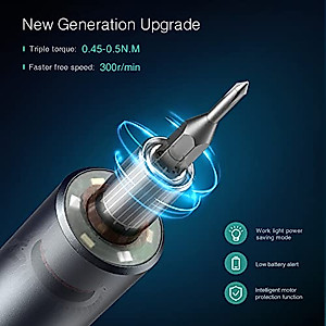 ORIA Mini Electric Screwdriver, 51 in 1 Cordless Power Precision Screwdriver Set with 48 Bits, Small Electric Screwdriver with USB Charging, LED Light, Handy Repair Tool for Smartphones,Toys, PC