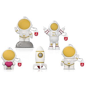 Astronaut Series USB Flash Drive for Kids, Bilious 8GB Thumb Drives Bulk 5 Pack, Portable Memory Stick U Disk with Bead Chain, Waterproof Jump Pen Drive for Storage and Backup