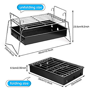 Camping Grill, Grills for Camping Folding & Lightweight Steel Mesh Barbecue Grill Tool, Portable Camping Grill for Outdoor Camping, Cooking, Hiking, Tailgating, Backpacking & Party