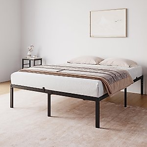IDEALHOUSE Queen Bed Frame with Storage 14 Inch Metal Platform Bed Frame with Steel Slat Support No Box Spring Needed,Mattress Foundation,Easy to Assemble