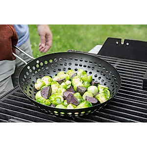 Fox Run Non-Stick Stir Fry Wok/Steamer, 17.5 x 11 x 4.5 inches, Black,5459