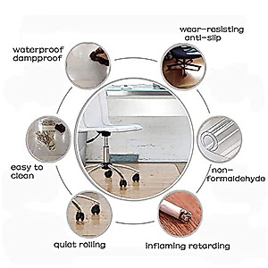 Clear PVC Desk Chair Mat Home Tile Floor Protector Mat,Thick 1.5/2mm, 60/80/90/100/120cm Wide,Office Chair Mat Desks Mats Non Slip PVC Transparent Rectangle Floor Protector Mat for Hard Floor,Made to