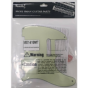 Musiclily 5 Hole Vintage Tele Pickguard Guitar Scratch Plate for USA/Mexican Made Fender Telecaster Style, 3Ply Mint Green