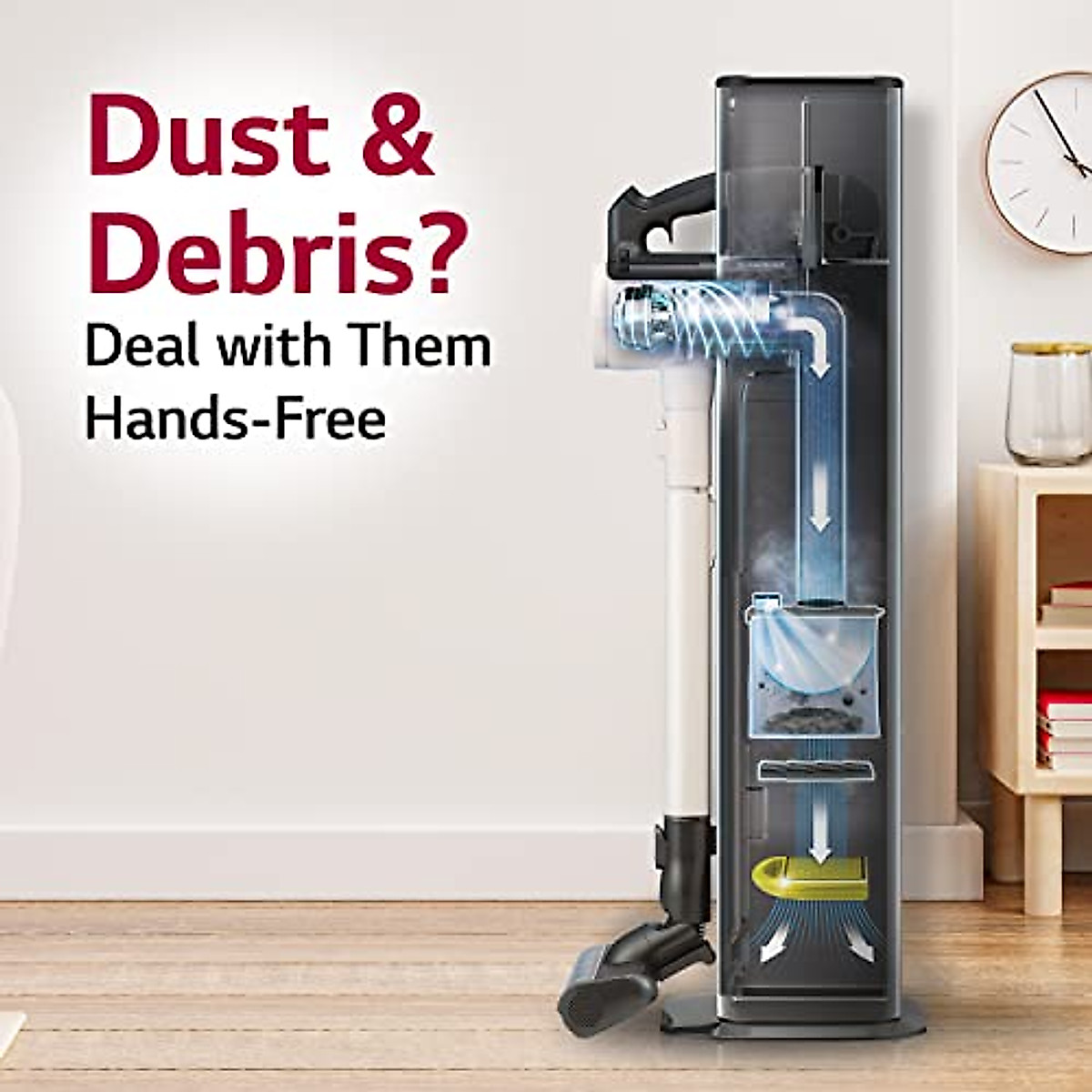 LG CordZero Cordless Vacuum Cleaner with Auto Empty, Lightweight Stick Vac for Carpet and Hard Floors, 120 Min Run Time, 10-Year Motor Warranty, Power Mop, Sand Beige