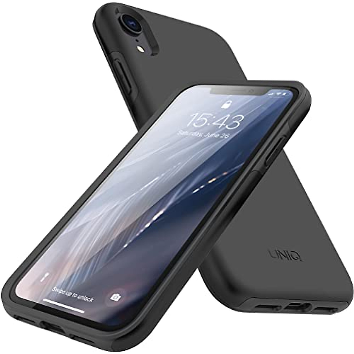 TEAM LUXURY Designed for iPhone XR Case, [Ultra Impact Resist] Shockproof Rugged [Anti-Scratch] Black Protective Case for iPhone XR Phone Case Cover 6.1", (Black)