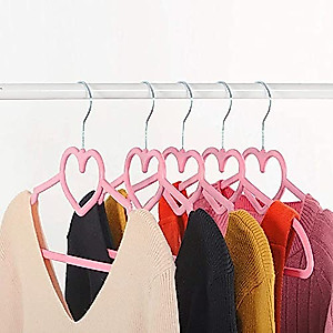 Plastic Hangers, Heavy Duty Clothes Hanger for Adults, Heart Hangers with 360 Degree Swivel Hook for Coat Jackets, Pants, Shirts, T-Shirts, Dresses Clothes Hanger (10 Pack - Pink)