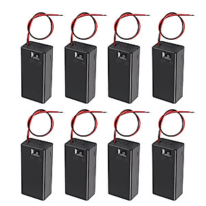 AEDIKO 8pcs 9V Battery Holder 9V Battery Holder with Switch 9V Battery Case with Switch 9V Battery Case Holder with Cover Storage Case Holder
