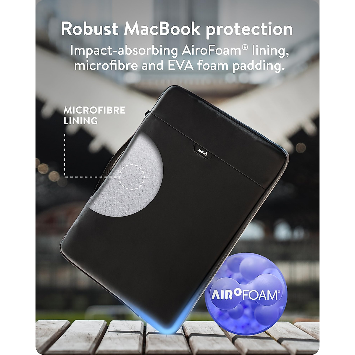 Mous - MacBook Pro 14 inch Case with Handle Ultra-Protective and Water Resistant Sleeve Cover with Drop Protection (Fits 2021 and 2023 MacBook Pro 14 inch)