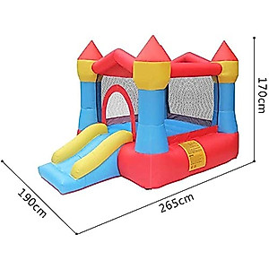 Inflatable Castle for Children, Trampoline Home Small Inflatable Slide Parent-Children s Playground Kindergarten Indoor and Outdoor Toy Playground Colors 265 190 170cm