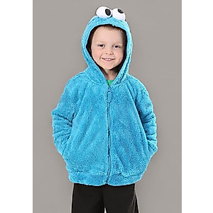 Sesame Street Toddler Boys' Fuzzy Costume Hoodie (Multiple Characters), Cookie Monster, 3T