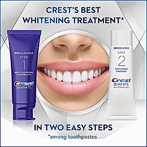 Crest 3D White Brilliance 2 Step Kit, Deep Clean Toothpaste (4oz) + Teeth Whitening Gel (2.3oz)