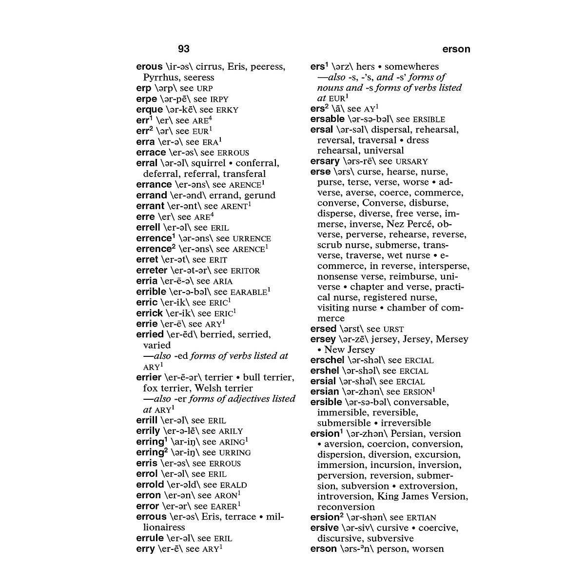 Webster's Rhyming Dictionary, Newest Edition