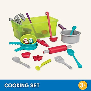 Battat – Pretend Cooking Set – Plastic Kitchen Toys – Play Dishes & Utensils-Toddler Cooking Set – 3 Years + (21 Pcs)