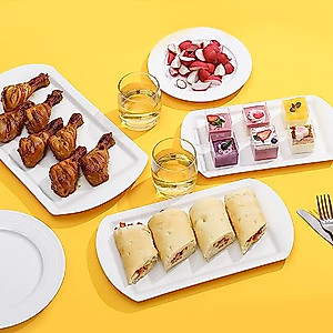 LIFVER Large Serving Platter Set, 16"/14"/12" 3-Piece White Porcelain Platters for Food, Serving Dishes Oven Safe Dinner Plates, Serving Trays Perfect for Entertaining and Appetizers