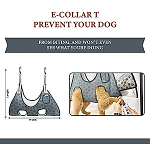 PeppyPetPaws Dog Grooming Hammock - Dog Sling for Nail Clipping with Recovery Collar to Prevent Biting, Strong Hooks, Dog Hanging Harness for Nail Trimming - Dog Grooming Harness Set for Medium Dogs