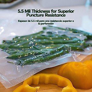 Stash Proof Vacuum Seal Bags 8" x 12" (100 Count) 5.5 Mil (Clear and Clear) - BPA Free Commerical Grade Food Saver for Storage, Sous Vide, and Meal Prep Sealer Bag