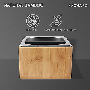 KYONANO Knock Box, Espresso Accessories, Espresso Knock Box, Coffee Knock Box with Durable Knock Bar and Non-Slip Base, Made of Bamboo and Stainless Steel, Knock Boxes Breville Machine Accessories