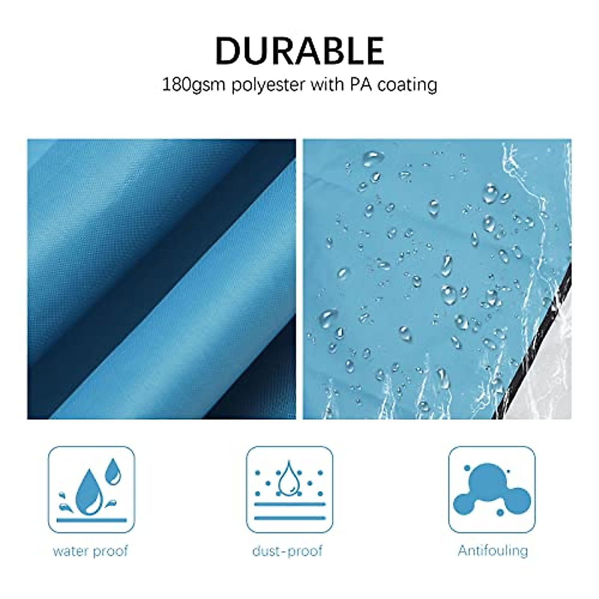 GWOKWAI Outdoor Swing Canopy Replacement, Waterproof Replacement Canopy Porch Top Cover Sunshade Chair Canopy Cover Shades for Outdoor Patio Garden Beach Pool Seat (Blue, XS:142 * 120 * 18CM)