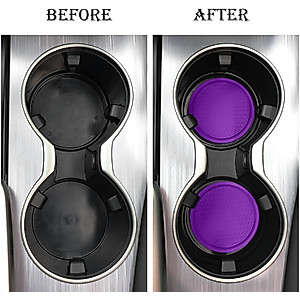 SINGARO Car Cup Coaster, 4PCS Universal Non-Slip Cup Holders Embedded in Ornaments Coaster, Car Interior Accessories, Purple