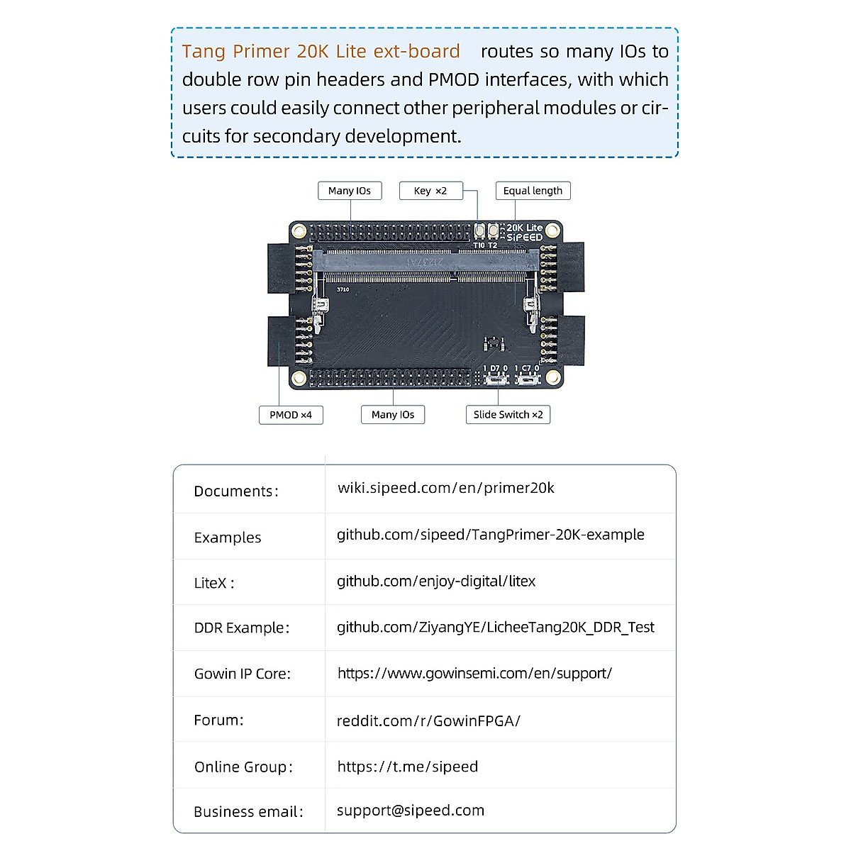 youyeetoo Sipeed Tang Primer 20K FPGA Core Board MCU, with Expansion Board, for Learning Development and Soft Core Testing (Lite ext-Board Bundle)
