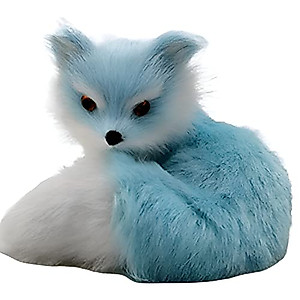 DZYUZK-Fox Toy Children's Simulation Blue Fox Cute Realistic Plush Doll Blue Fox Plush Toy