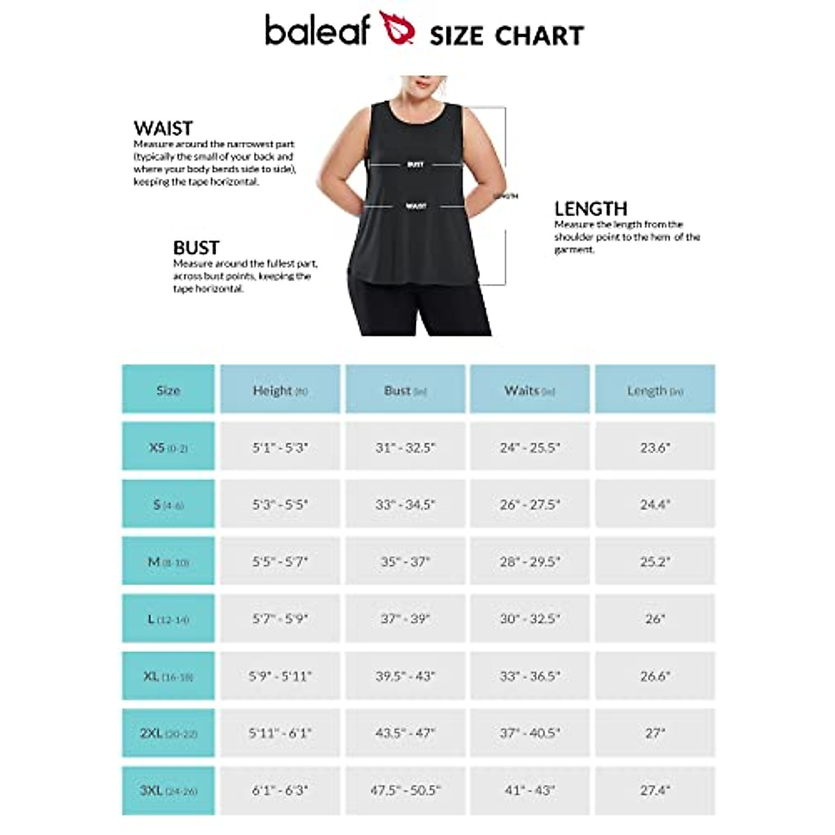 BALEAF Women's Plus Size Workout Tank Tops Loose Fit Sleeveless Athetic Running Exercise Shirts Black XL