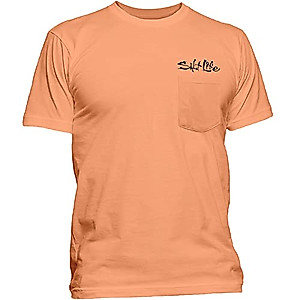 Salt Life Mens Blue Brew Crab Short Sleeve Classic Fit Shirt, Grapefruit, X-Large
