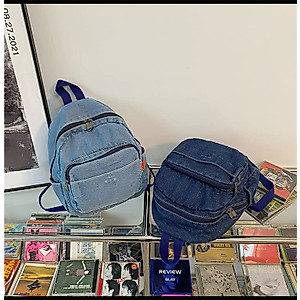 XPONNI Small Backpack Purse for Teen Girls Grunge Accessories Purse Backpack for Women Mini Backpack Purse (Light blue)