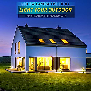 LEACOCO LED Landscape Lights,5W 120V AC Outdoor Pathway Garden Yard Spotlight,IP65 Waterproof Garden Flood Light,Outdoor Spotlight with Stake,UL Cord 5-ft with Plug (Pack of 1, Daylight White)