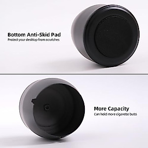 Ashtray with Lid for Cigarette, Stainless Steel Smokeless Odorless Windproof Ashtrays for Home Office Tabletop Outside Patio Outdoor Balcony(3.54"x3.0"x3.38")