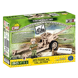 COBI Historical Collection World War II 7.5 cm PaK 40 German Anti-Tank Gun for 7+ years, Sand