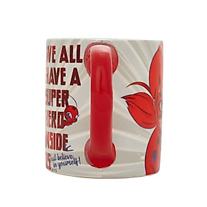 Miraculous Ladybug Mug with Plush Mini Toy, 12 oz. Ceramic Tea or Coffee Cup Gift 