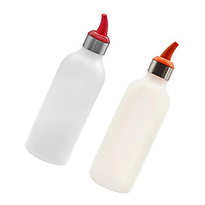 UPKOCH 2pcs Silicone Squeeze Bottles Condiment Squirt Bottles with Caps for Oil Sauce Dressing Reusable Containers Glue Crafts (Mixed Colors)